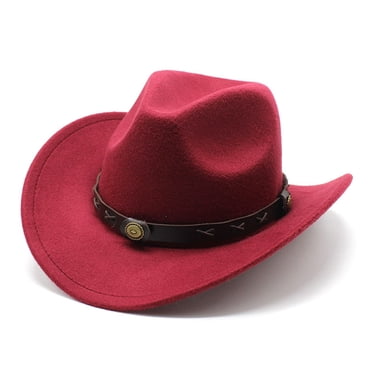 Ethnic Style Western Cowboy Hat Wool Hat Jazz Hat Western Cowboy Hat ...