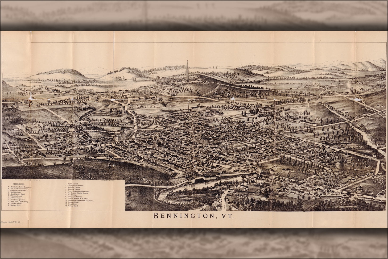 24"x36" Gallery Poster, map of Bennington vermont 1905 - Walmart.com