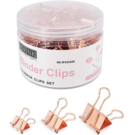 Gold Binder Paper Clips, Assorted Size (Mini, Small, Medium), 100PCS ...