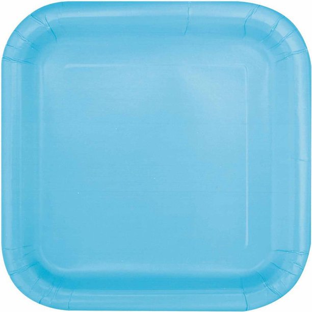 Square Paper Plates, 7 in, Light Blue, 16ct - Walmart.com