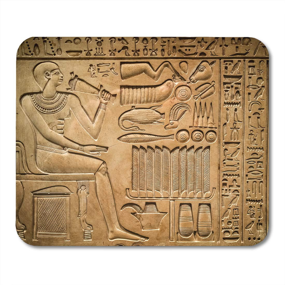 SIDONKU Stone Ancient Egyptian Hieroglyph Depicting Pharaoh and Signs ...