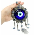 Turkish Blue Evil Eye (Nazar) Flower Hamsa Hand Amulet Wall Hanging ...