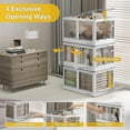 V5 75gal Plastic Storage Bins With Lids 3pack Stackable Collapsible