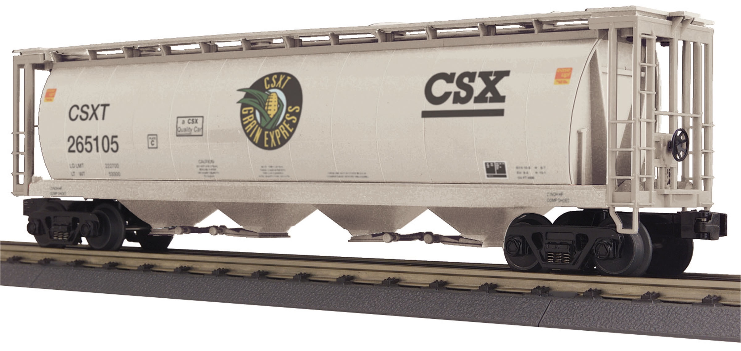 MTH 30-75521 O CSX RailKing 4-Bay Cylindrical Hopper Car #265105 ...