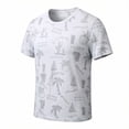 Dolkfu Hawaiian Style Graphic Tees Men Crew Neck White Pull-On Short ...