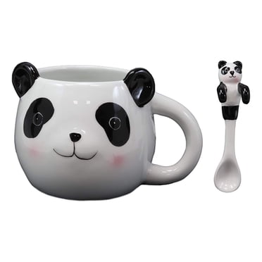 China Giant Panda Bear Ceramic Coffee Tea Mug Drink Cup With Spoon And ...