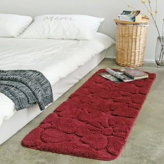 Yafa Home Fashion 2 Piece Solid Microfiber Soft Bathroom Rug Set, Non ...