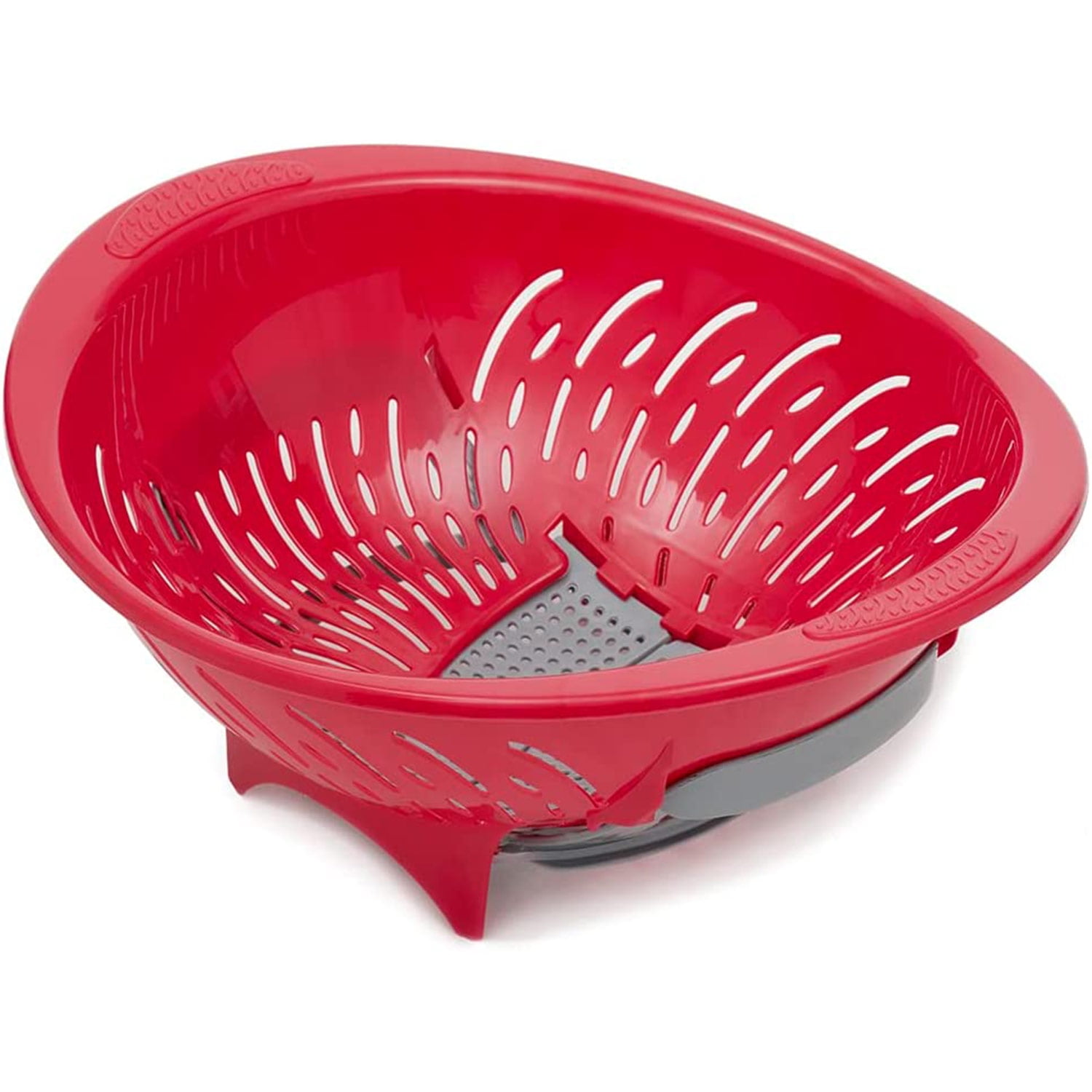 Home Basics Colander Bowl With Slide Open Bottom, Red - Walmart.com