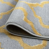 Transitional 9x12 Area Rug (8'10'' x 12'2'') Geometric Yellow, Gray ...