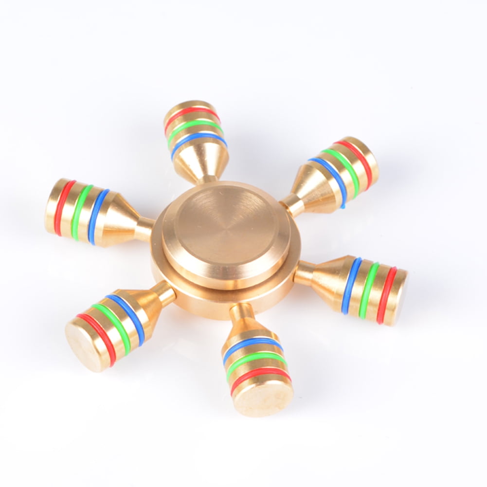 Six Winged Brass Hand Finger Spinner EDC Fidget Toy Spinner Reduce ...