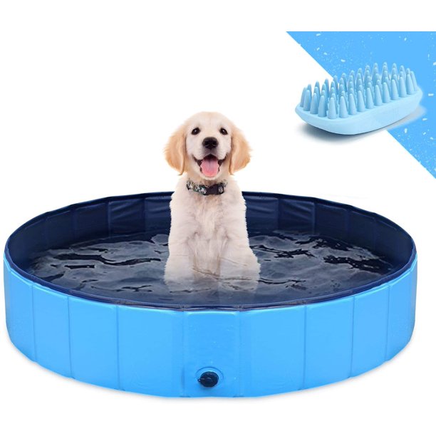 KCSD Dog Pool for Large Dogs, Folding Kiddie Pool, Portable Pet Pools ...