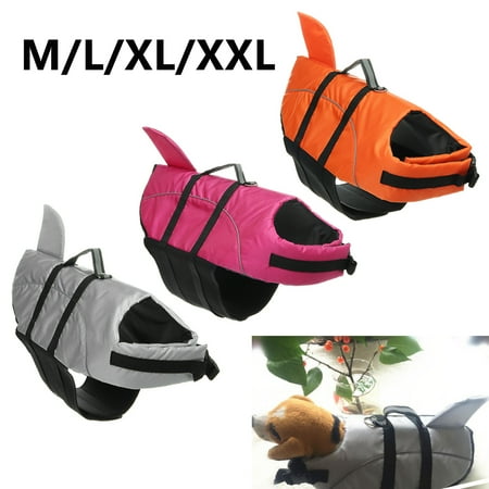 Dog Life Jacket Swimming Float Vest Reflective Adjustable Buoyancy Aid ...
