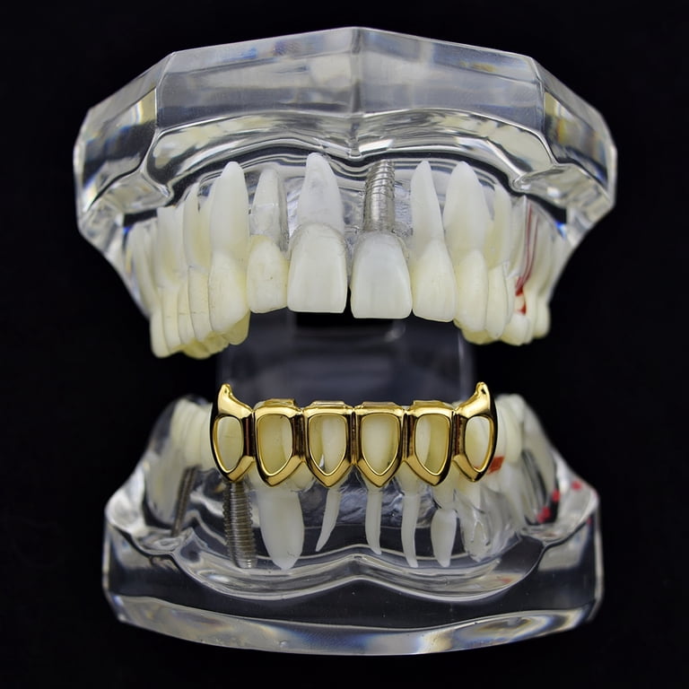 Gold Teeth Grillz Fangs