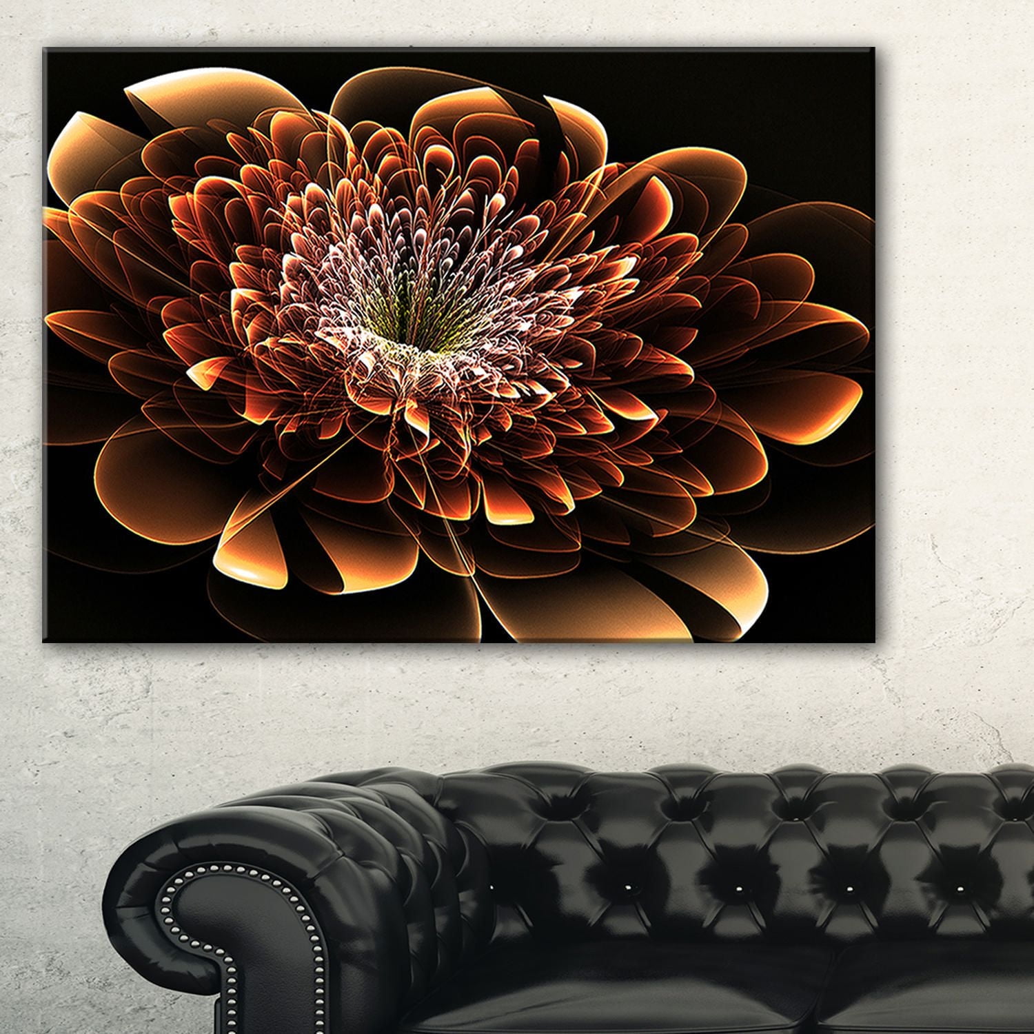Click here for Designart Design Art Brown Fractal Flower Floral D... prices