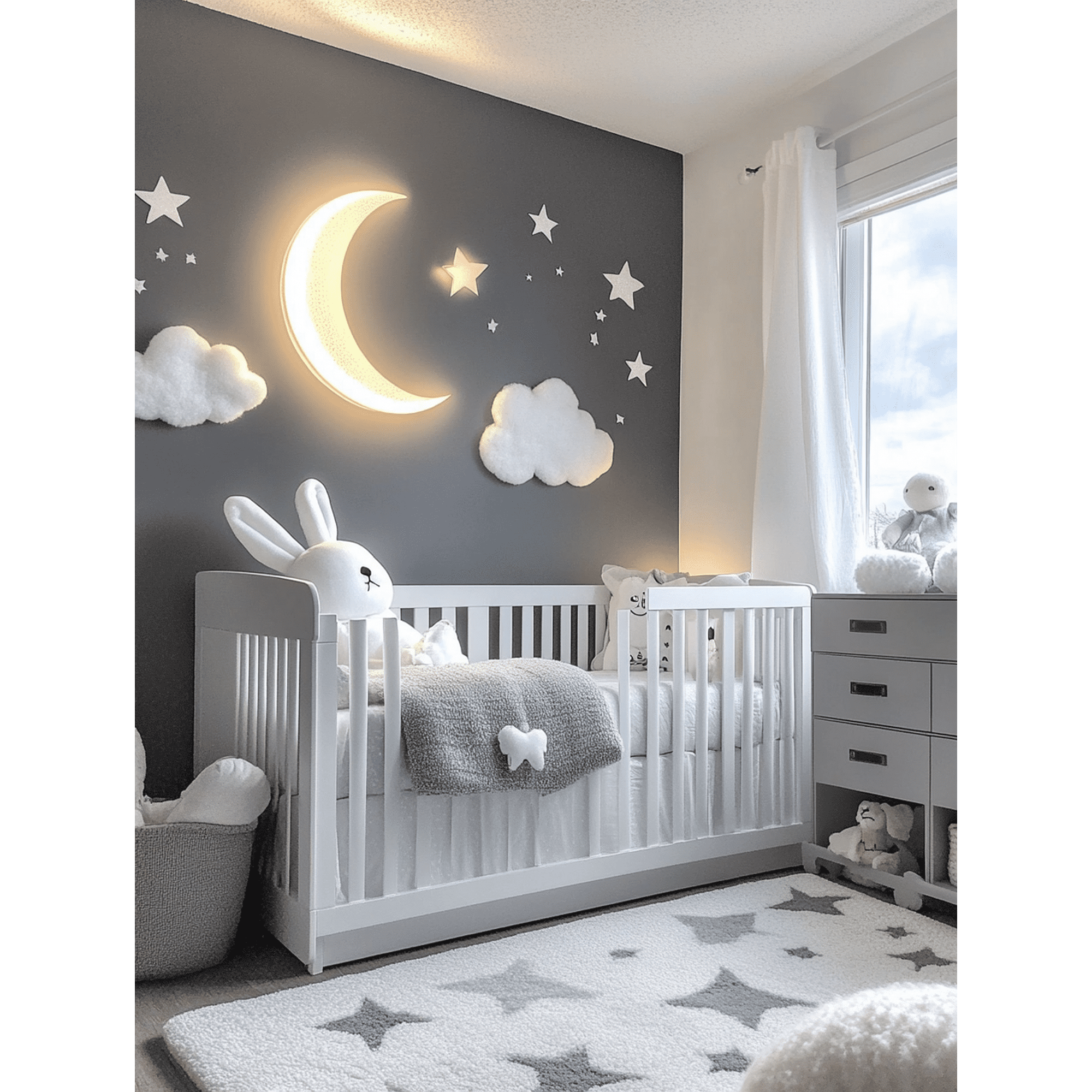 Click here for Qisvanset Moon Stars Nursery Canvas Wall Art，perfe... prices