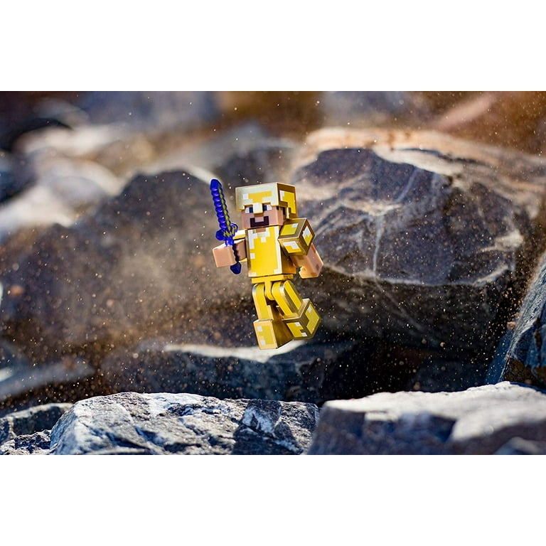 Papercraft Steve In Gold Armour With Tools Minecraft