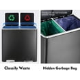 LAZY BUDDY Dual Garbage Can, Stainless Steel 16 Gallon Step Can W/ Foot ...