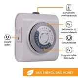 GE 24-Hour Heavy Duty Indoor Plug-In Timer, 2-Outlets, 15075 - Walmart.com