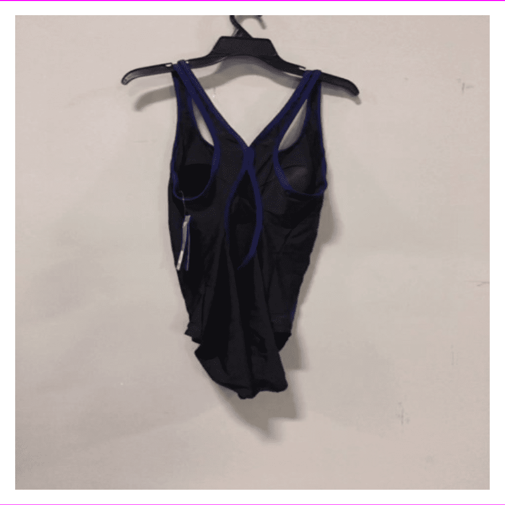 Speedo Women's Empire Splice Modest coverage One Piece Logo Swimsuit XL ...