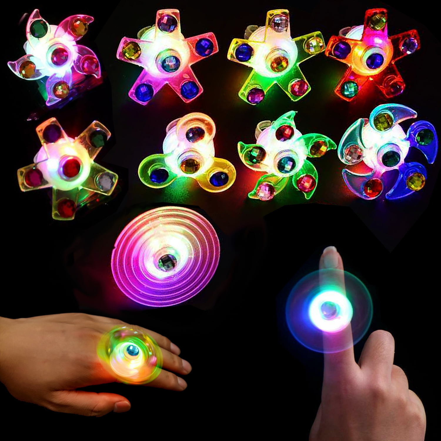 Kids Party Favors Goodie Bag Stuffers 18 PSC Light Up Fidget Finger Toy ...