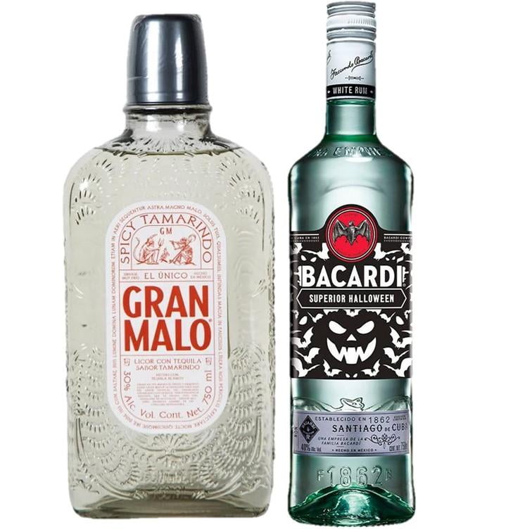 Pack de Licor de Tequila Gran Malo Tamarindo 750 ml y Bacardi Halloween 750 ml | Bodega Aurrera ...