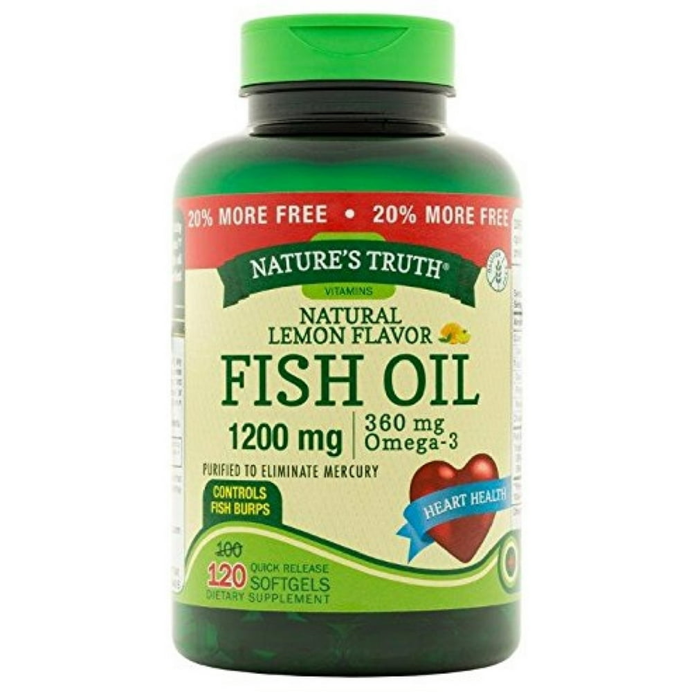 2 Pack - Nature's Truth Fish Oil Omega-3, Natural Lemon Flavor 120 ea ...