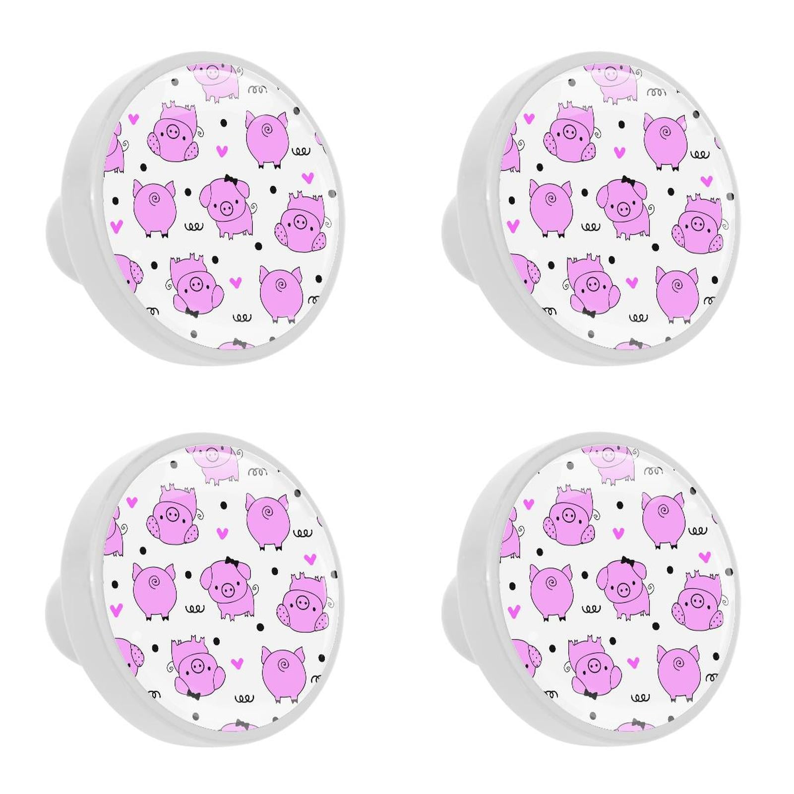 4 Pcs Cute Pink Pigs Knobs for Kitchen Cabinet Cupboard Dresser ...