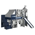 JACKPOT Solid Wood Prince & Princess Low Loft Bed in Blue/Gray Camo ...