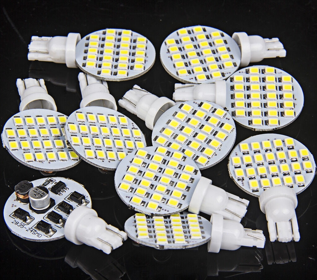10 x T10 921 194 Natural White 24-3528 4.8w SMD LED Wedge Light Bulb ...