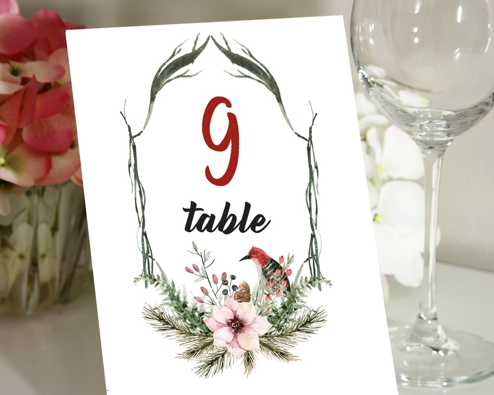 Darling Souvenir DIY Bird & Vines Frame Table Numbers Calligraphy Table ...