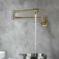 Brushed Gold Pot Filler Faucet, Modern Pot Filler Wall Mount Folding ...