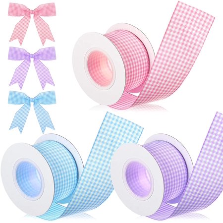 3 Rolls Classic Plaid Ribbons 1.5 Inch Gingham Ribbons Buffalo Plaid ...