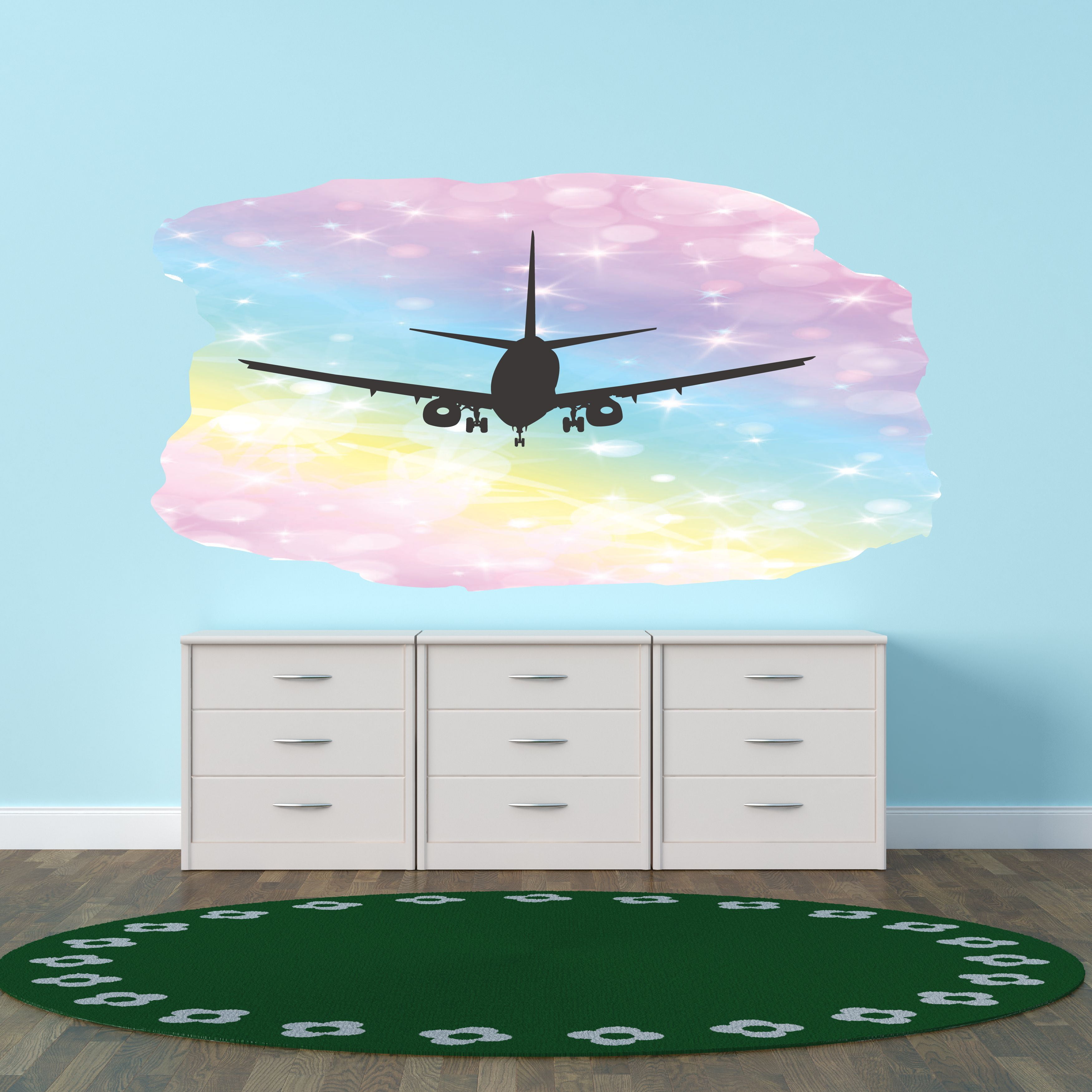 Air Craft Wall Decals for Boys Bedroom - Wide-body Airplane Plane DIY ...