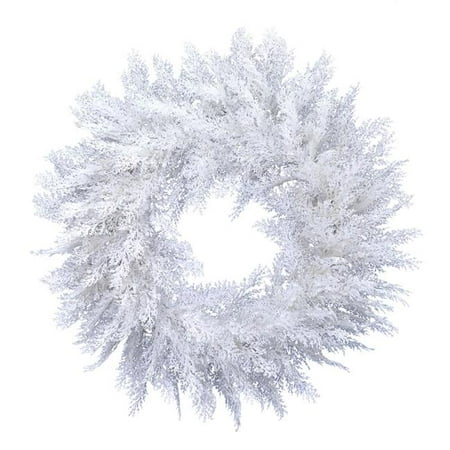 30 in. Flocked Cedar Pine Wreath with 110 PVC Tips | Walmart Canada