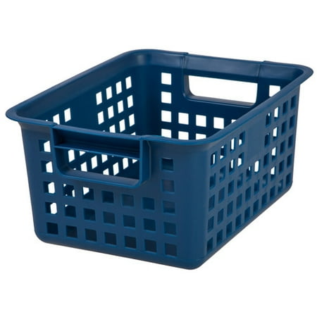 IRIS Small Plastic Storage Basket, Blue - Walmart.com