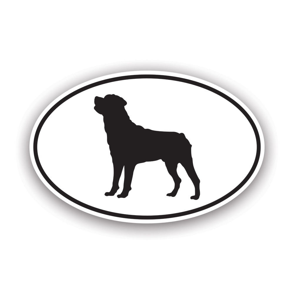 Rottweiler Euro Oval Sticker Decal - Self Adhesive Vinyl - Weatherproof ...