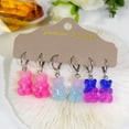 Cartoon Animal Earring Set Candy Gradient Color Bear Dangle Earrings ...