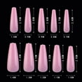 2024 Colored Long Coffin Press On Nails Ballerina Acrylic Artificial