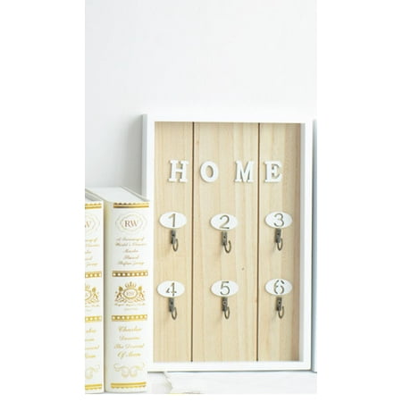 Chic Wooden Key Box Shabby Wall Hanging Storage Keys Hook Cabinet Home ...