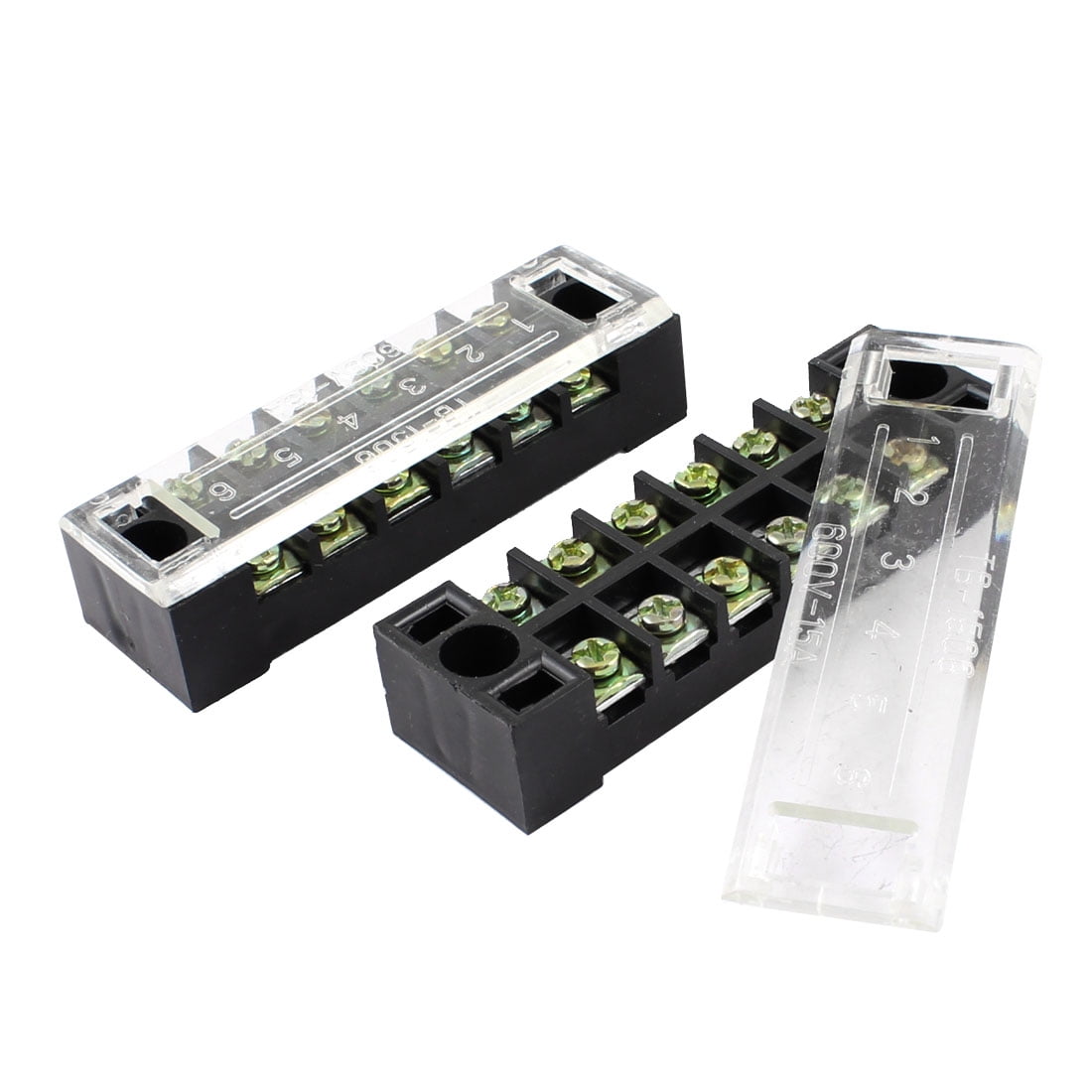 Unique Bargains 2 Pcs Dual Row 6P Screw Connector Electric Barrier ...