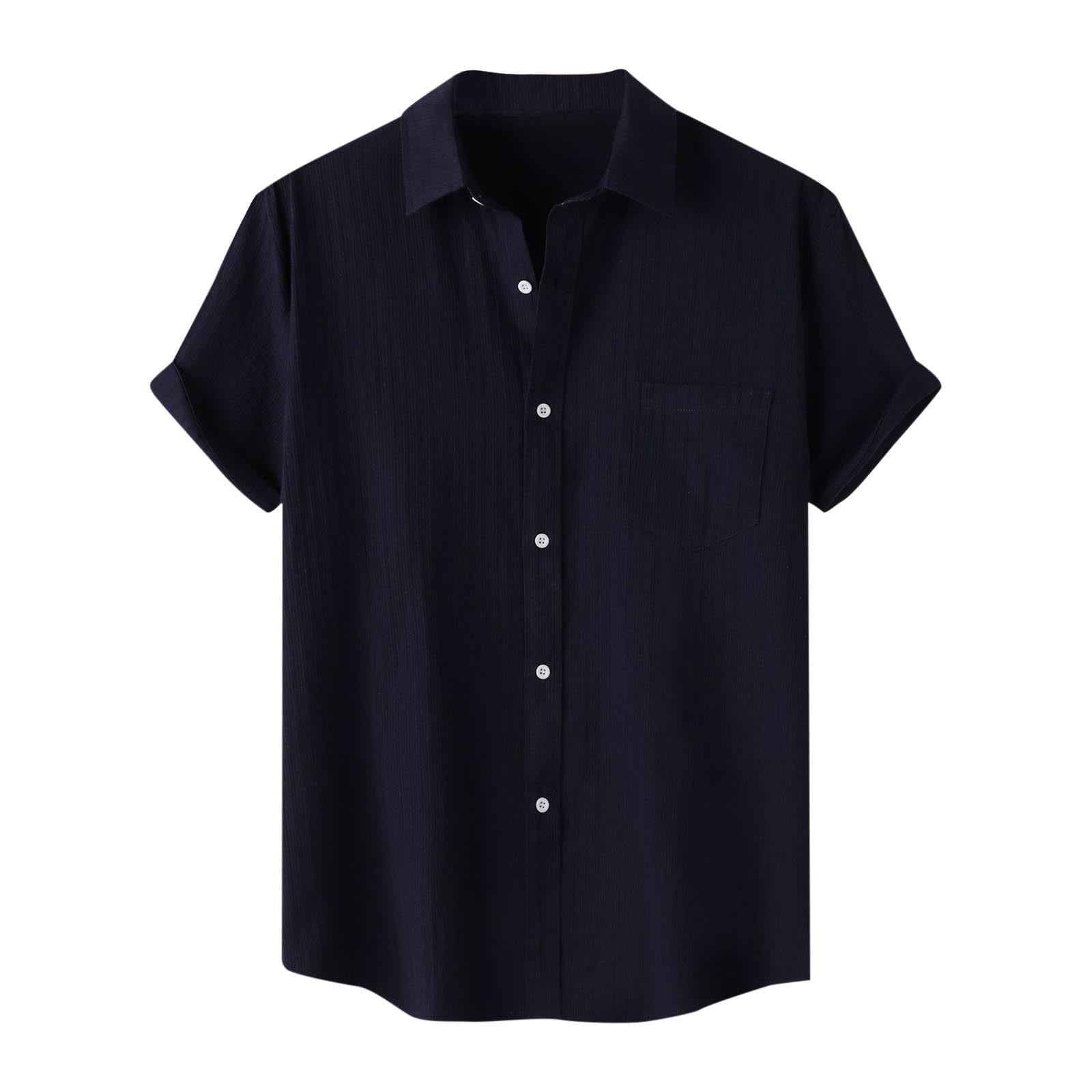 Click here for Cfhntfmh Mens Short Sleeve Button Down Shirts Ligh... prices