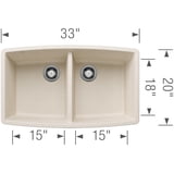 BLANCO PERFORMA Equal Double Undermount - Cinder - Walmart.com