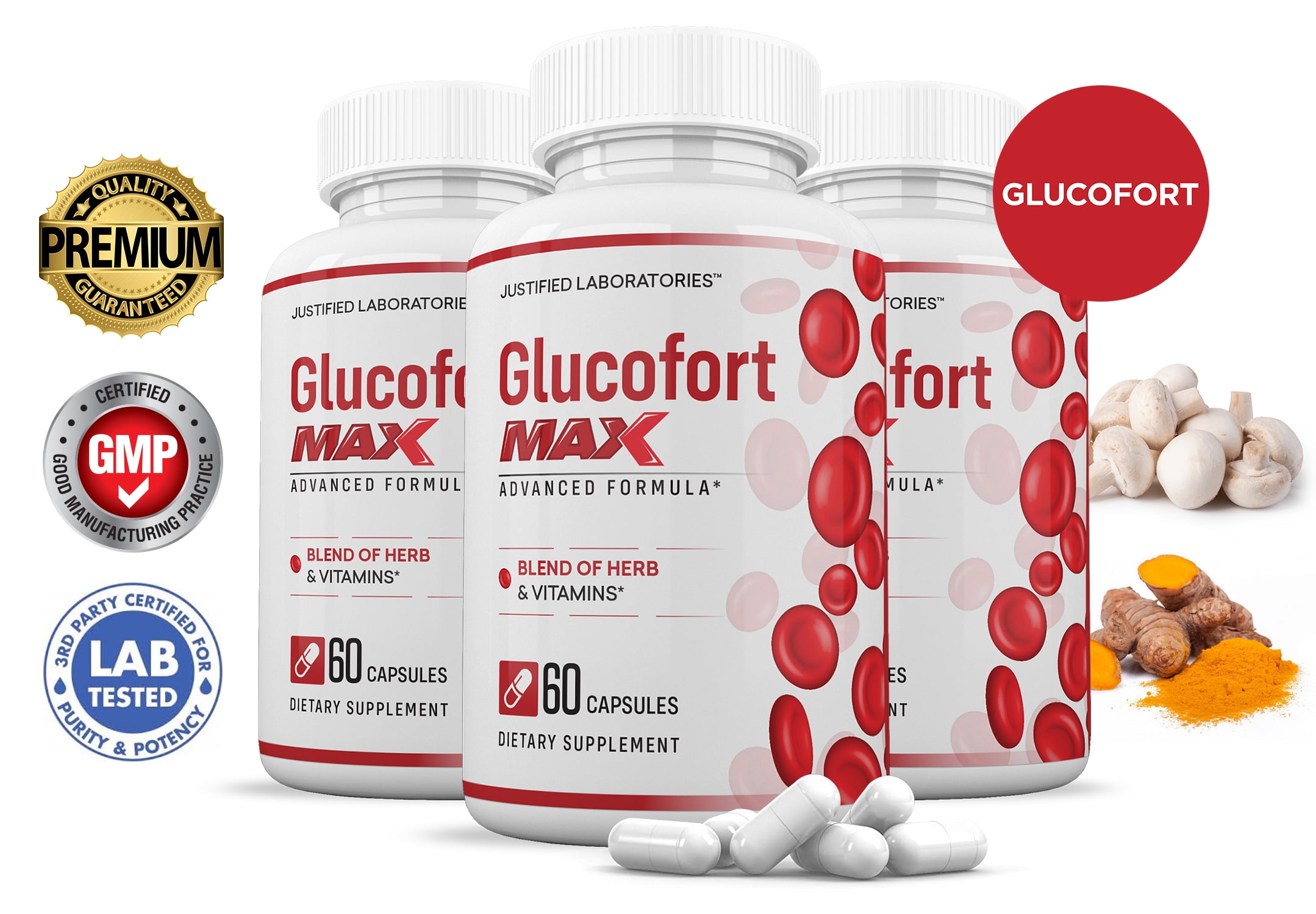 (3 Pack) Glucofort Max Advanced Formula 1295MG 180 Capsules - Walmart.com