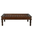20 Inch Tall Distressed Finished Coffee Table | Hallway Rectangle Solid ...