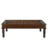 20 Inch Tall Distressed Finished Coffee Table | Hallway Rectangle Solid ...