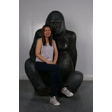 Large Silver Back Gorilla Sitting Life Size Statue - Walmart.com