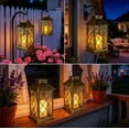 14" Solar Lanterns Outdoor Garden Lanterns Flaless Candle Lights for ...