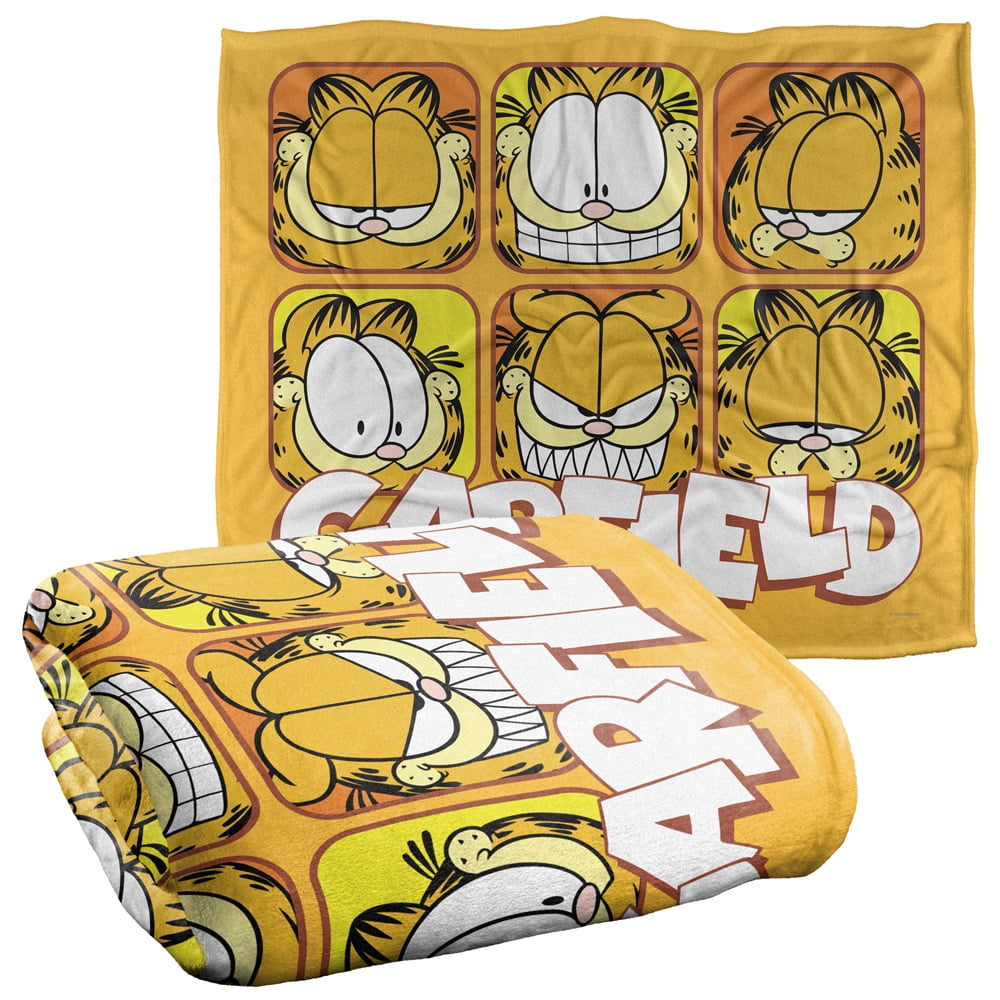 Garfield Faces Officially Licensed Silky Touch Super Soft Throw Blanket ...