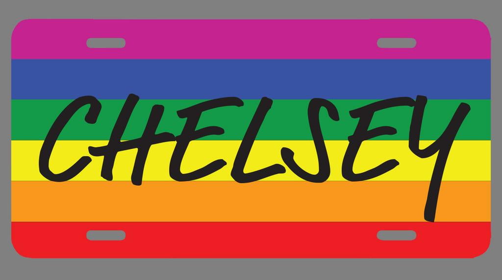 Chelsey Name Pride Flag Style License Plate Tag Vanity Novelty Metal ...