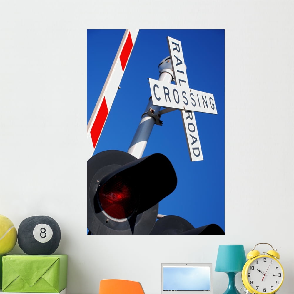 Rail Road Crossing Guard Wall Mural Decal Sticker, Wallmonkeys Peel ...